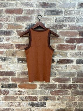 KOTN | Tops | Kotn Rust Orange Tank With Chocolate Rib Trim | Poshmark